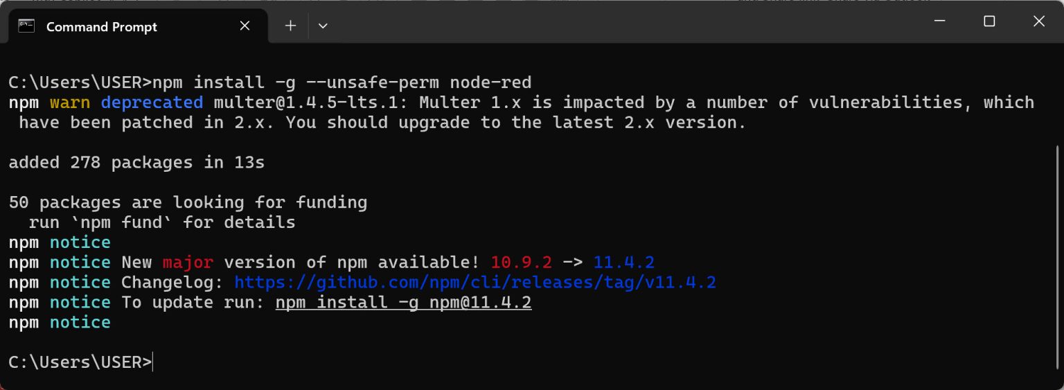 การติดตั้ง Node-RED บน Windows 11 เพื่อเริ่มต้นพัฒนา IoT และระบบอัตโนมัติ – SYSADMIN KNOWLEDGE